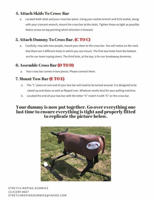 Stretch Roping Dummies - Assembly Instructions